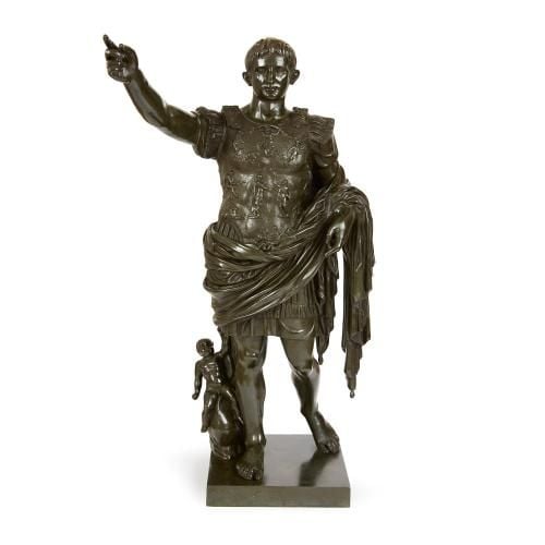 Large antique bronze figure of Caesar Augustus | Mayfair Gallery
