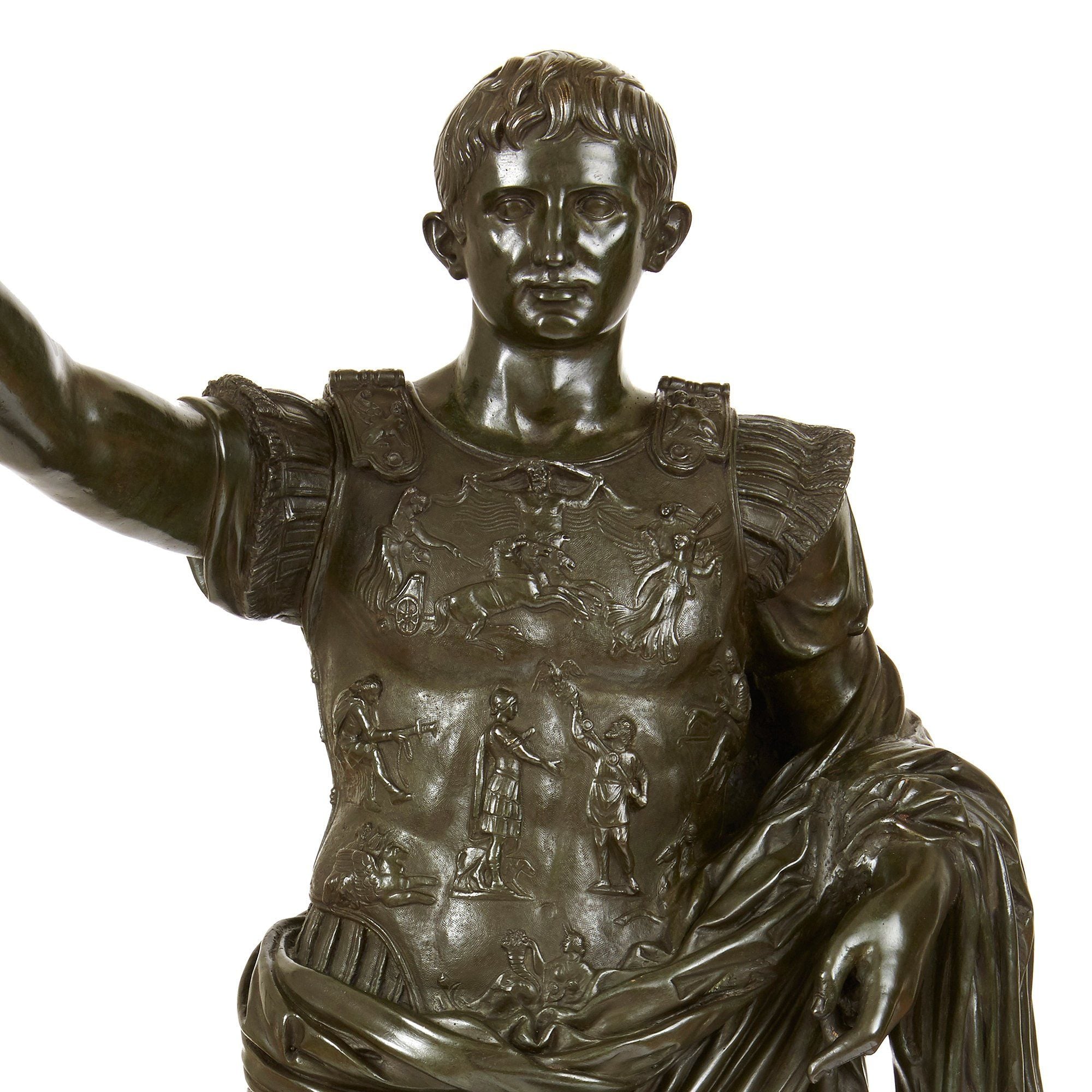 Large antique bronze figure of Caesar Augustus | Mayfair Gallery