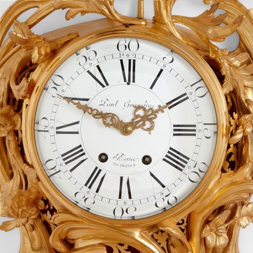 Gilt bronze French Rococo style clock and barometer set | Mayfair Gallery