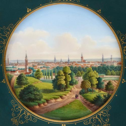 Antique Russian porcelain plate painted with a view of Riga | Mayfair ...