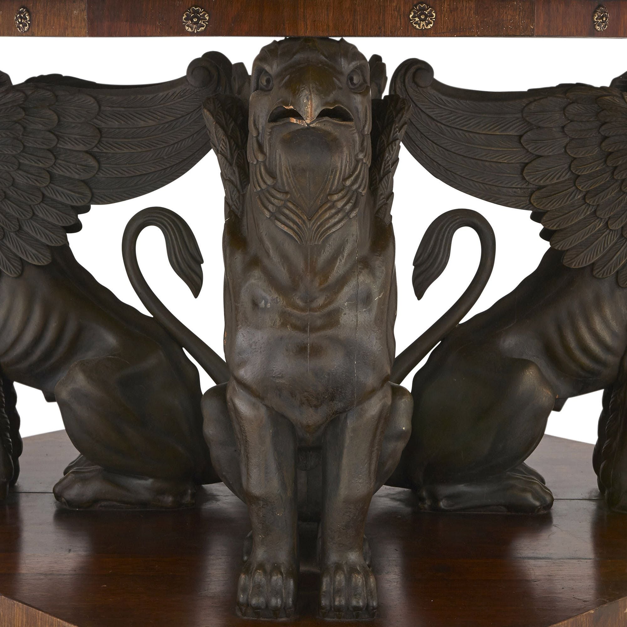 Mahogany and bronzed metal octagonal centre table | Mayfair Gallery
