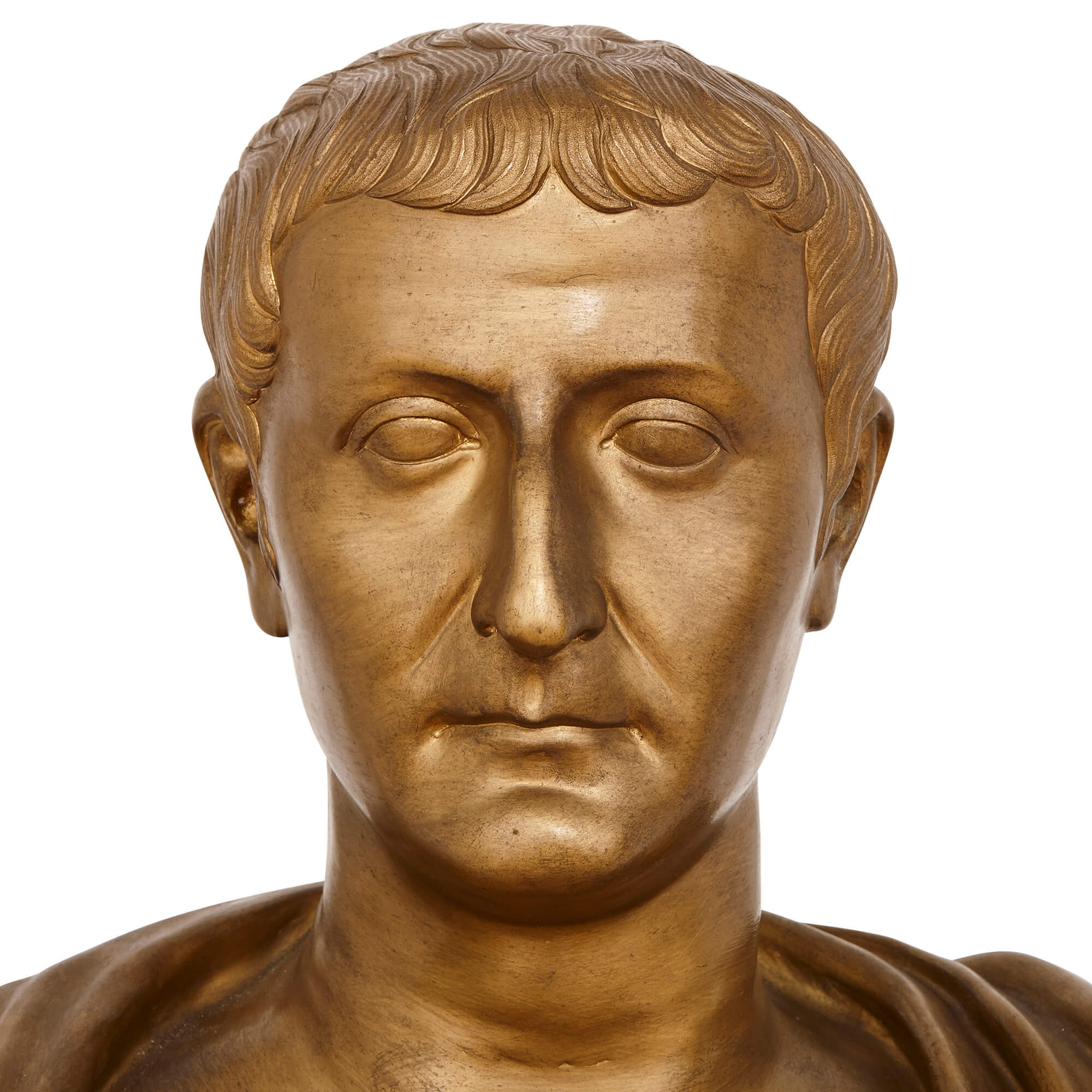 Gilt bronze overdoor bust of Julius Caesar | Mayfair Gallery