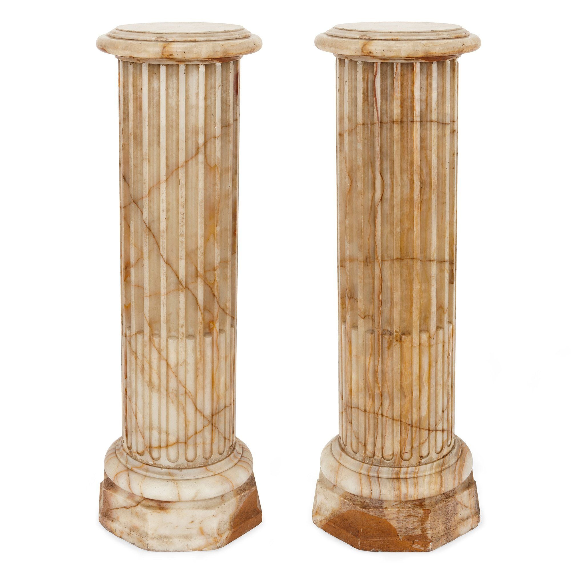 Pair of French Neoclassical style alabaster columns | Mayfair Gallery