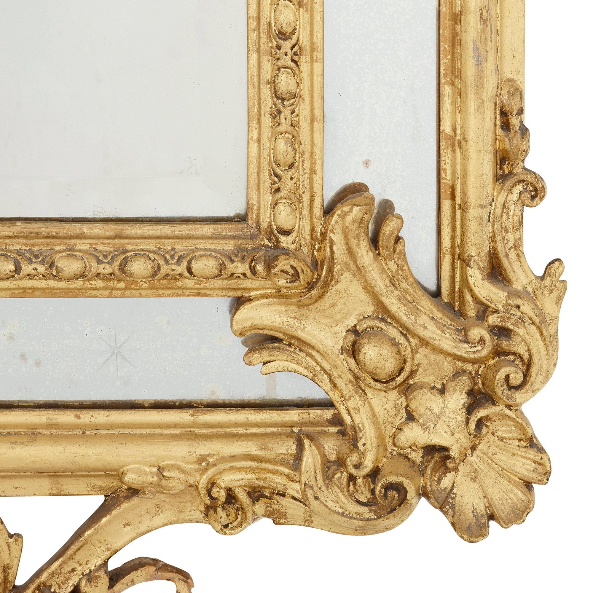 Large Baroque style antique French giltwood framed mirror | Mayfair Gallery