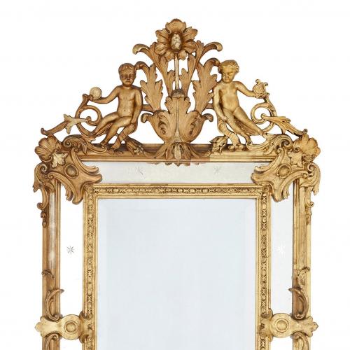 Large Baroque style antique French giltwood framed mirror | Mayfair Gallery