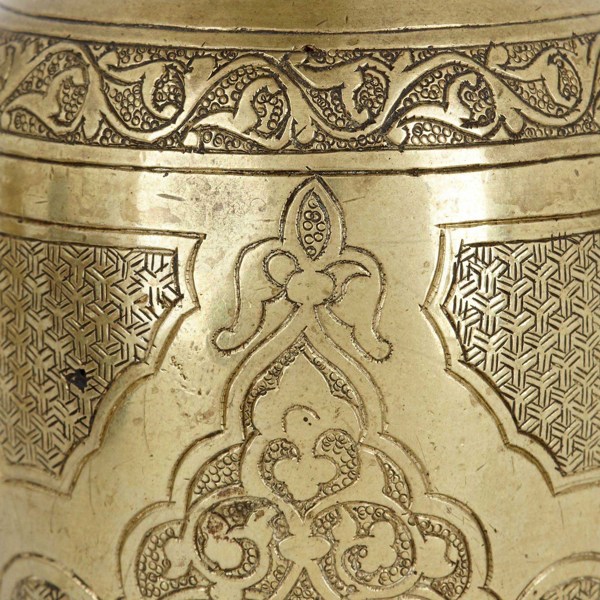 Pair of Bezalel antique brass vases by Alfred Salzmann | Mayfair Gallery