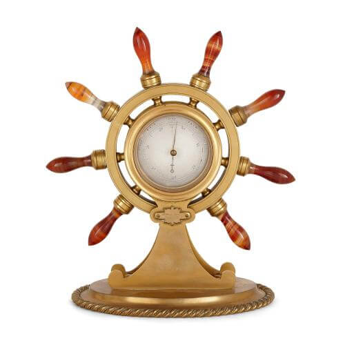 Victorian antique ormolu clock and barometer desk set | Mayfair Gallery