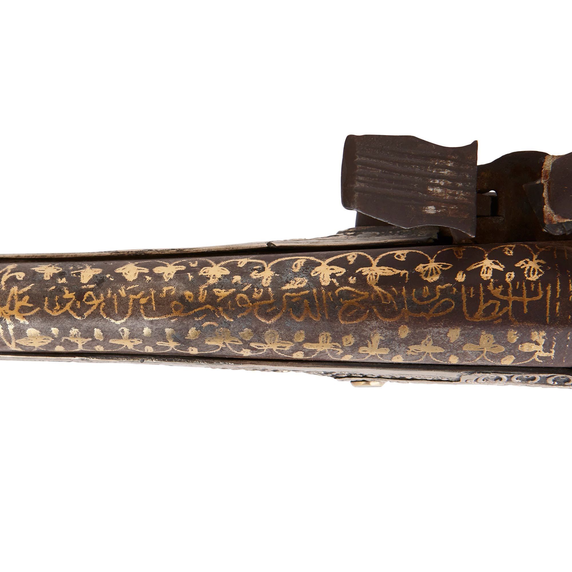 Pair of Balkan silver and gold-damascened flintlock pistols | Mayfair ...