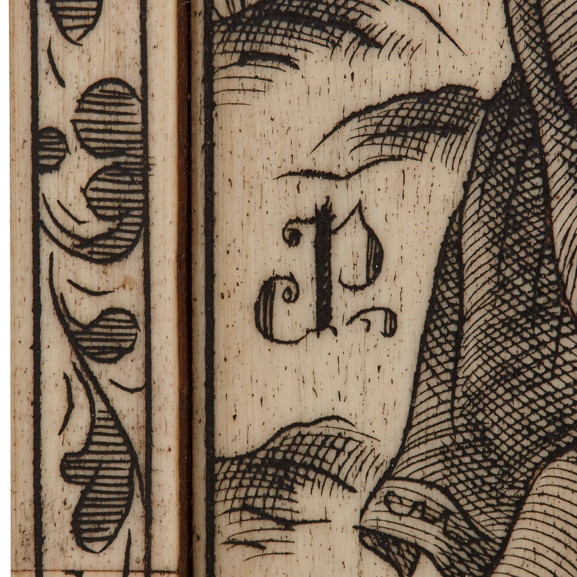 19th Century engraved bone triptych of the Madonna | Mayfair Gallery