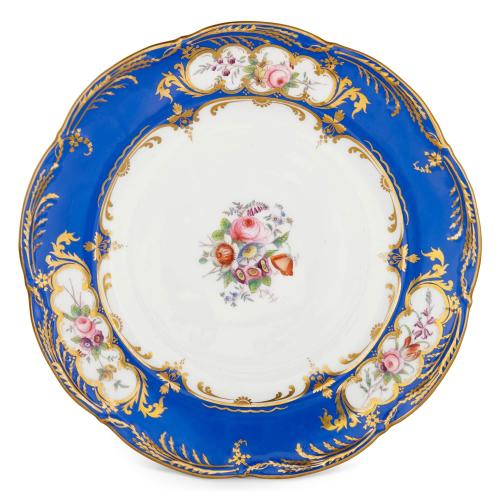 Set of twenty four antique parcel gilt porcelain plates | Mayfair Gallery