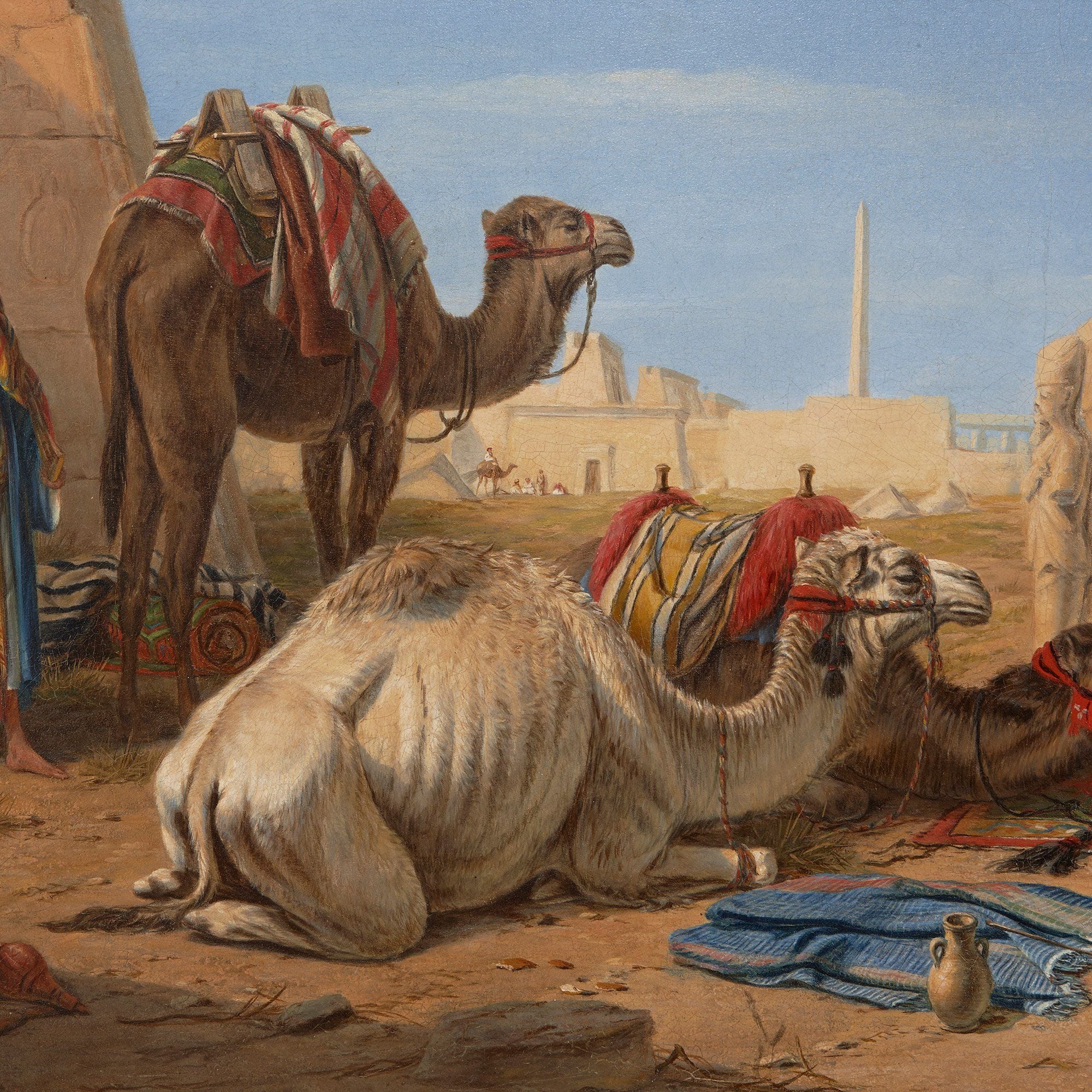 Bedouins and Camels Resting Amongst Ruins by William Luker | Mayfair ...