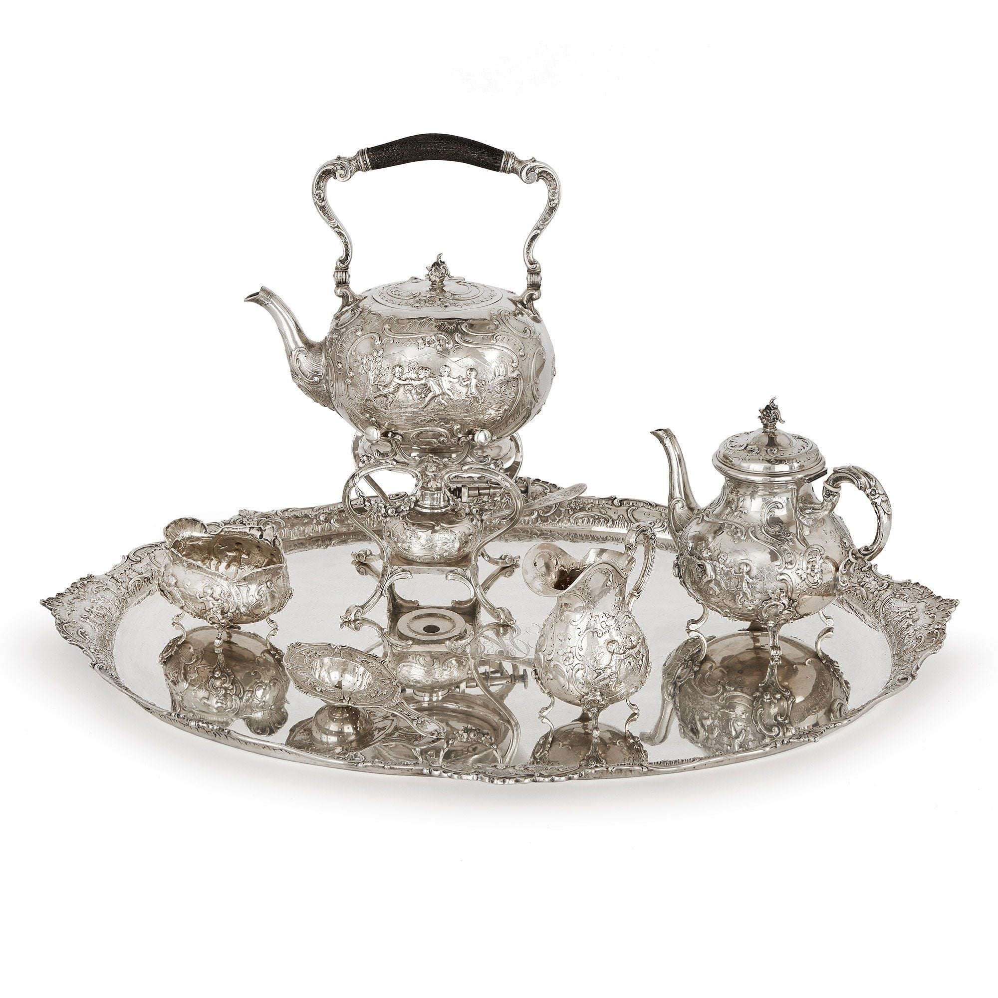 Solid silver antique German tea and coffee service | Mayfair Gallery
