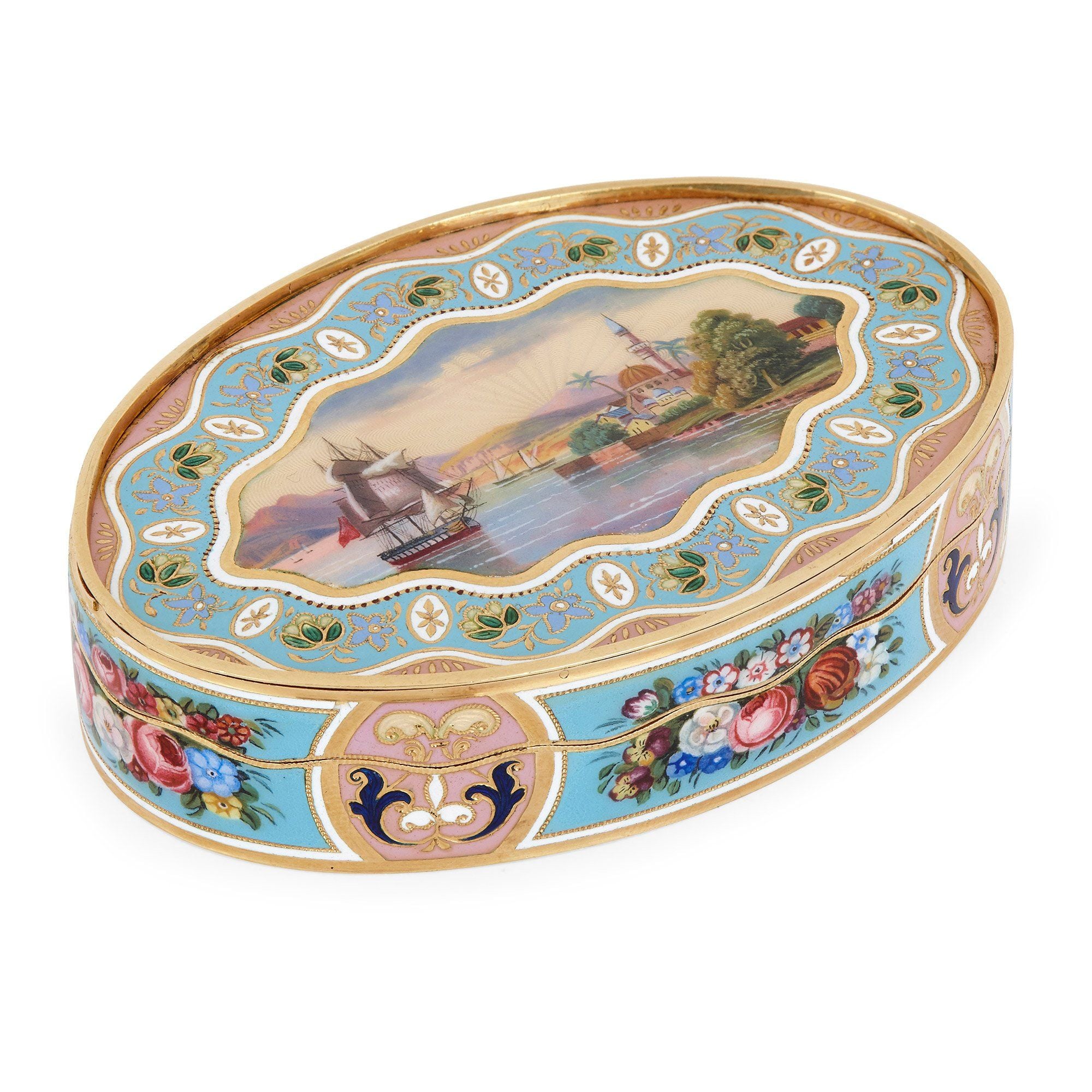 Solid gold and enamel Orientalist antique snuff box | Mayfair Gallery