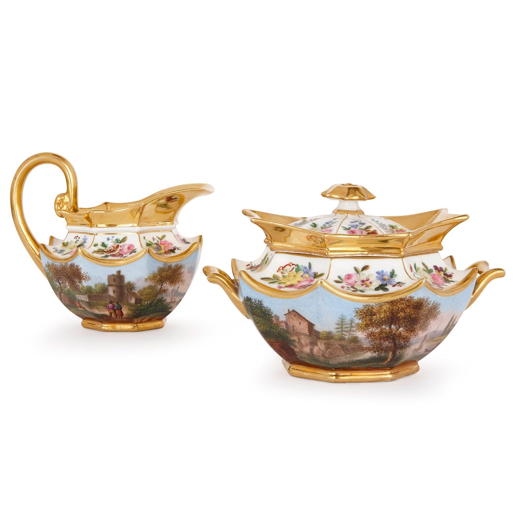 Antique French Neoclassical style Paris Porcelain tea set | Mayfair Gallery