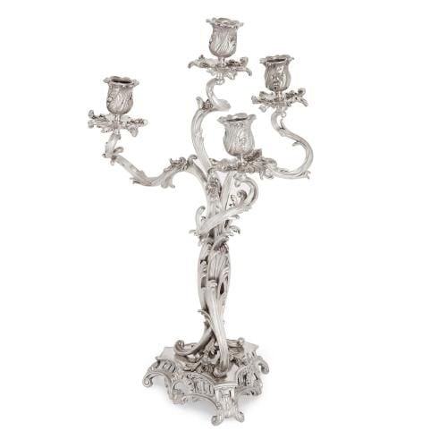 Pair of antique Rococo style silver candelabra by Cardeilhac | Mayfair ...