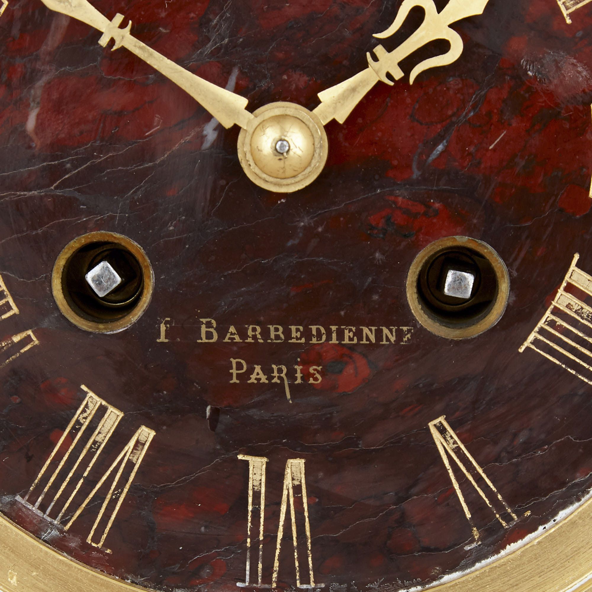 Three-piece marble and gilt bronze clock set by Barbedienne | Mayfair ...