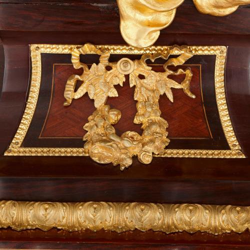 Rococo style ormolu mounted pedestal clock after Riesener | Mayfair Gallery