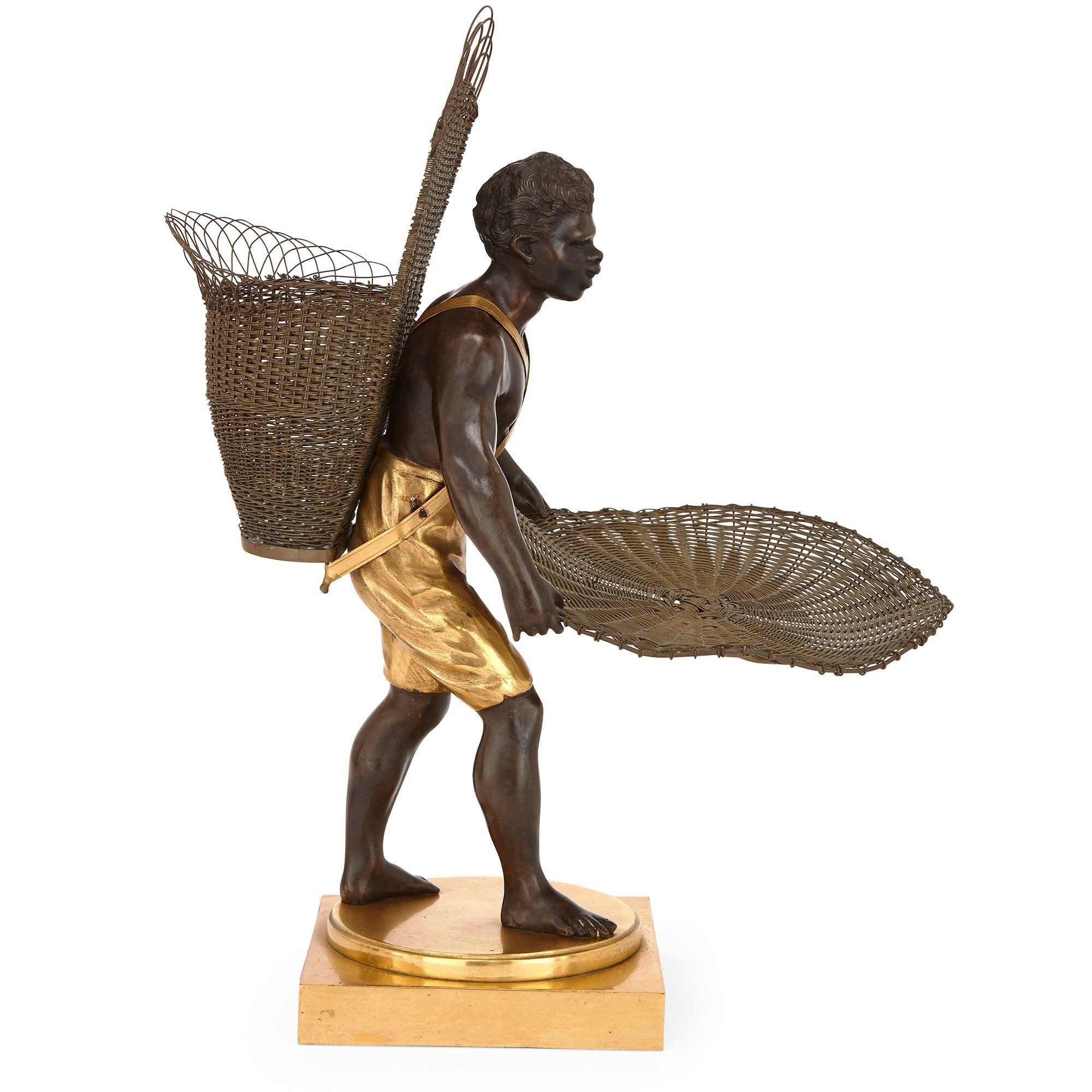 Pair of gilt and patinated bronze models of Nubian figures | Mayfair ...