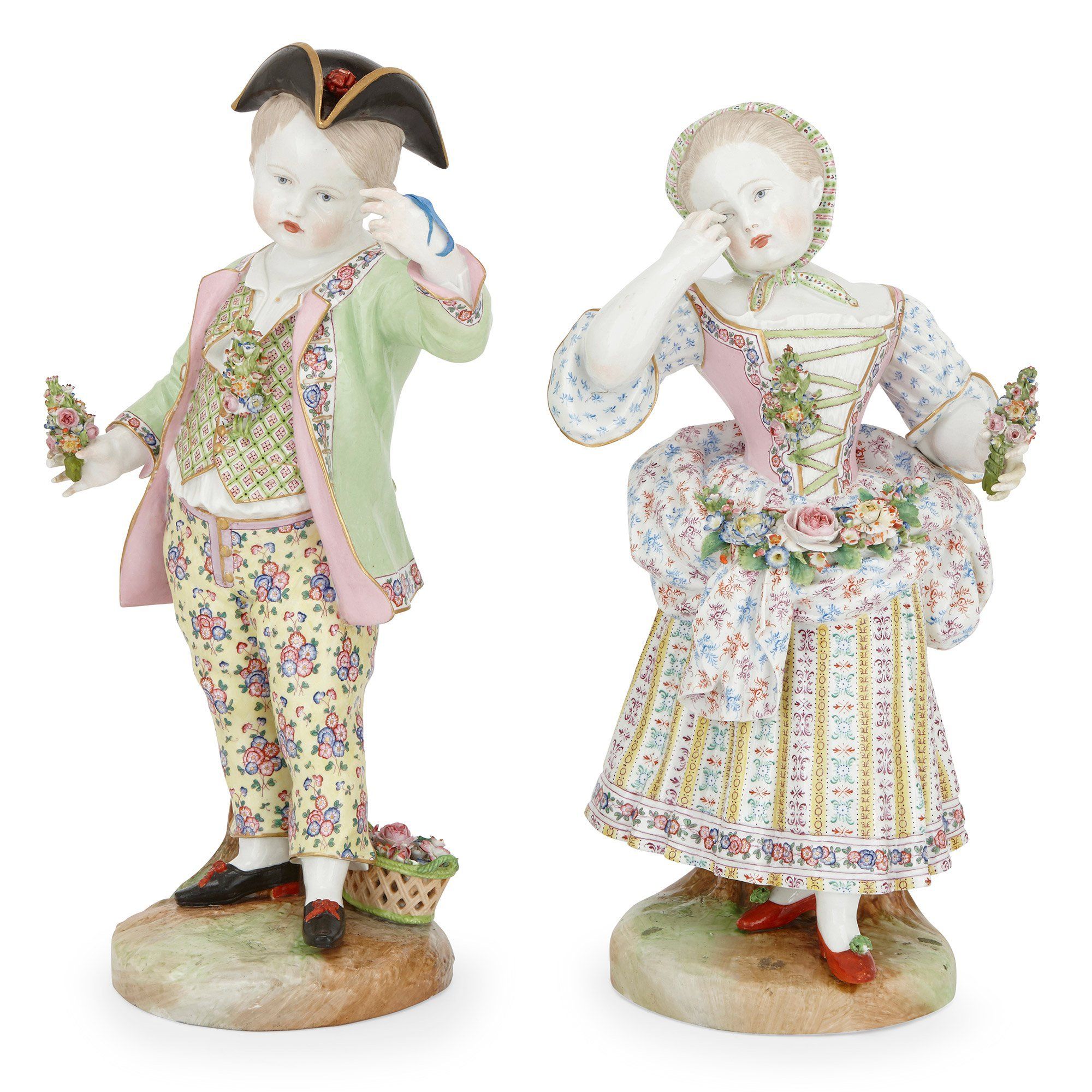 Pair of large antique Meissen style porcelain figures | Mayfair Gallery