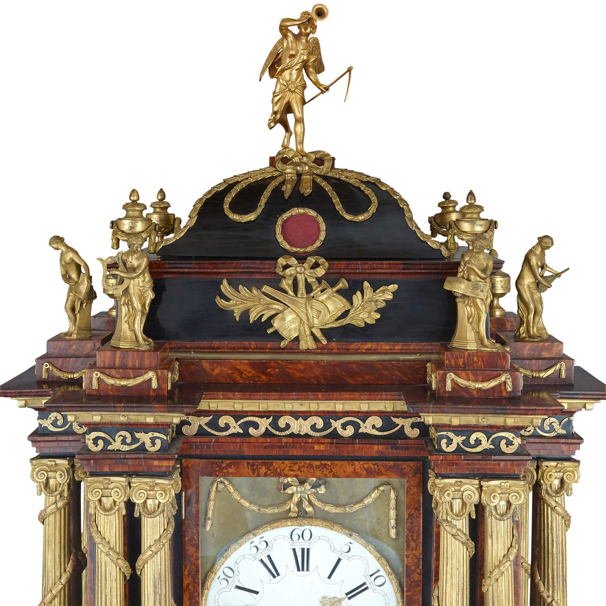 Ormolu mounted rosewood and ebonised wood musical clock | Mayfair Gallery