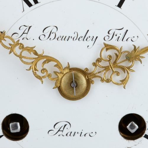 Silvered and gilt bronze antique mantel clock by Beurdeley | Mayfair ...