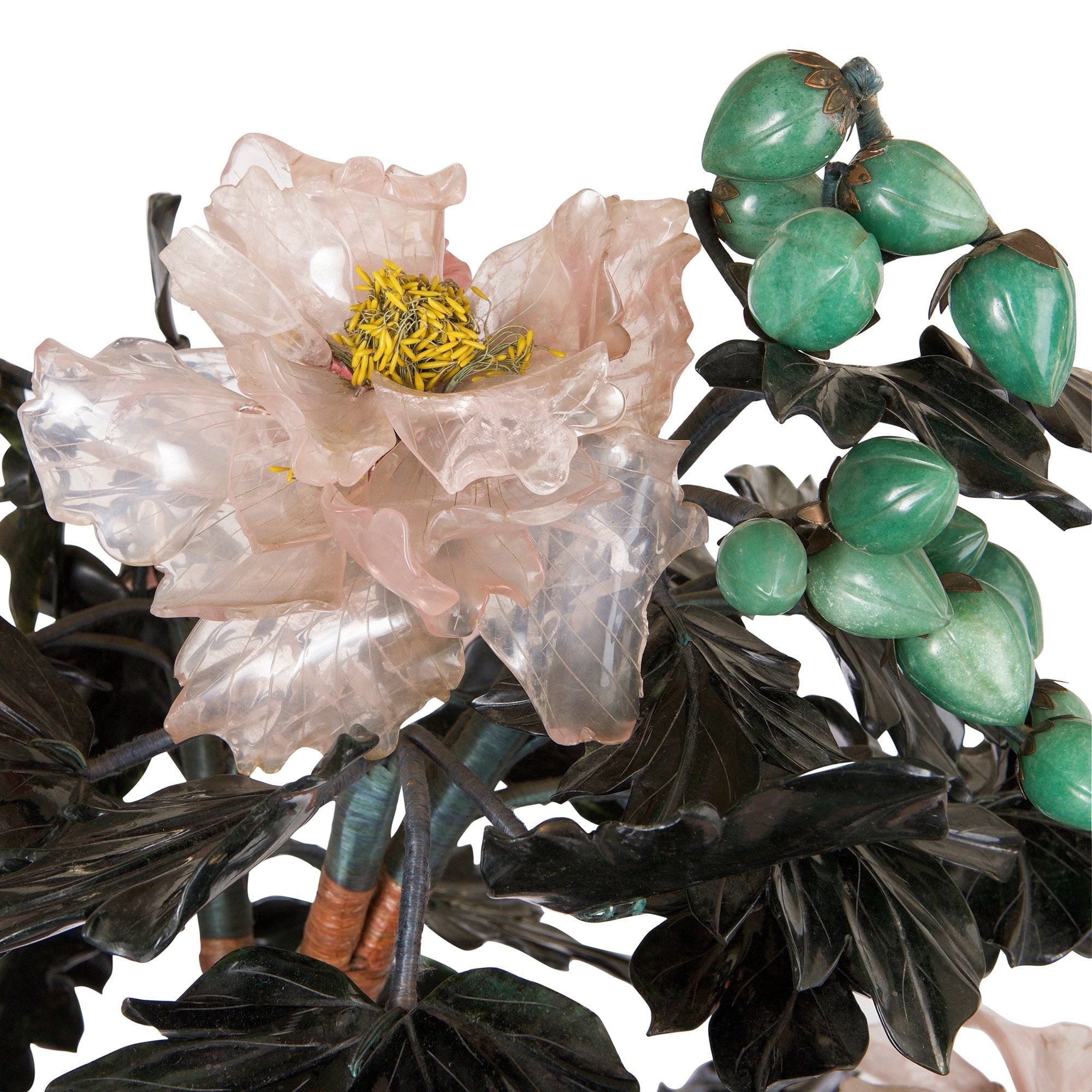 Monumental pair of Chinese antique models of flowers | Mayfair Gallery