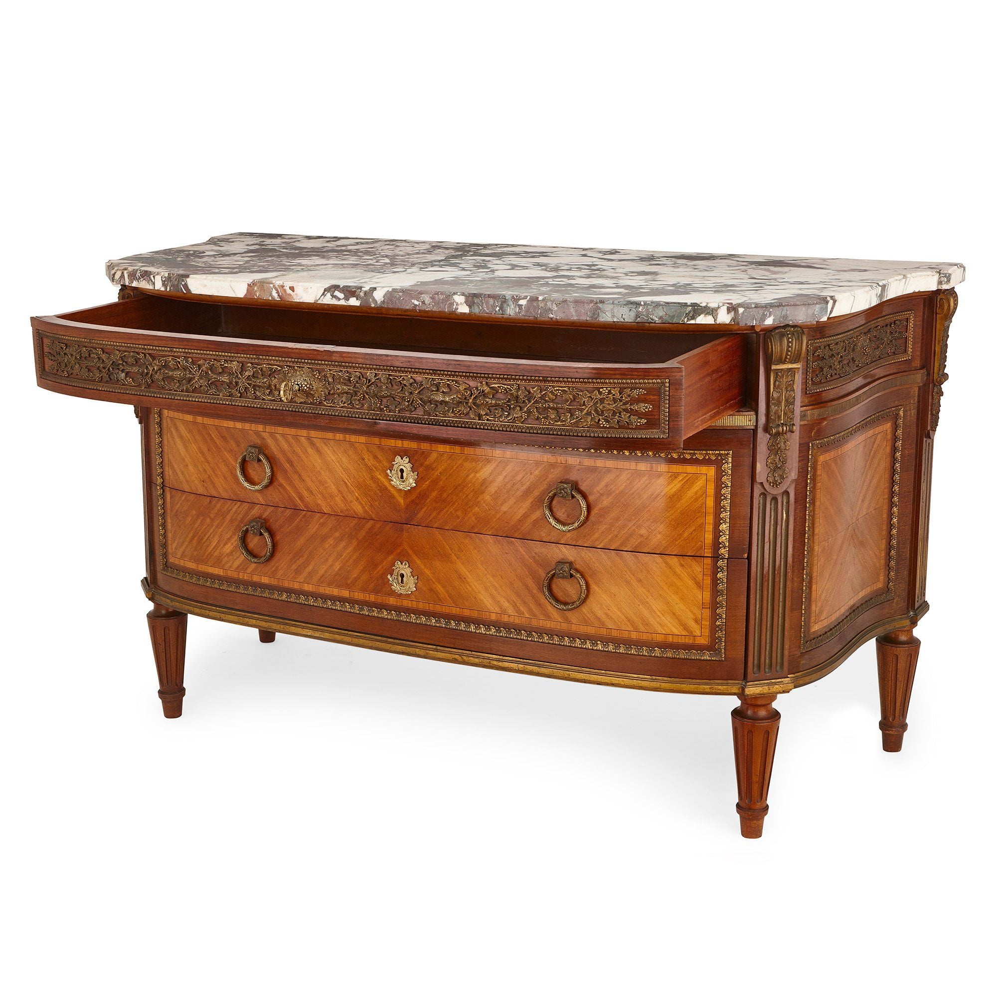 French antique Neoclassical style commode with marble top | Mayfair Gallery
