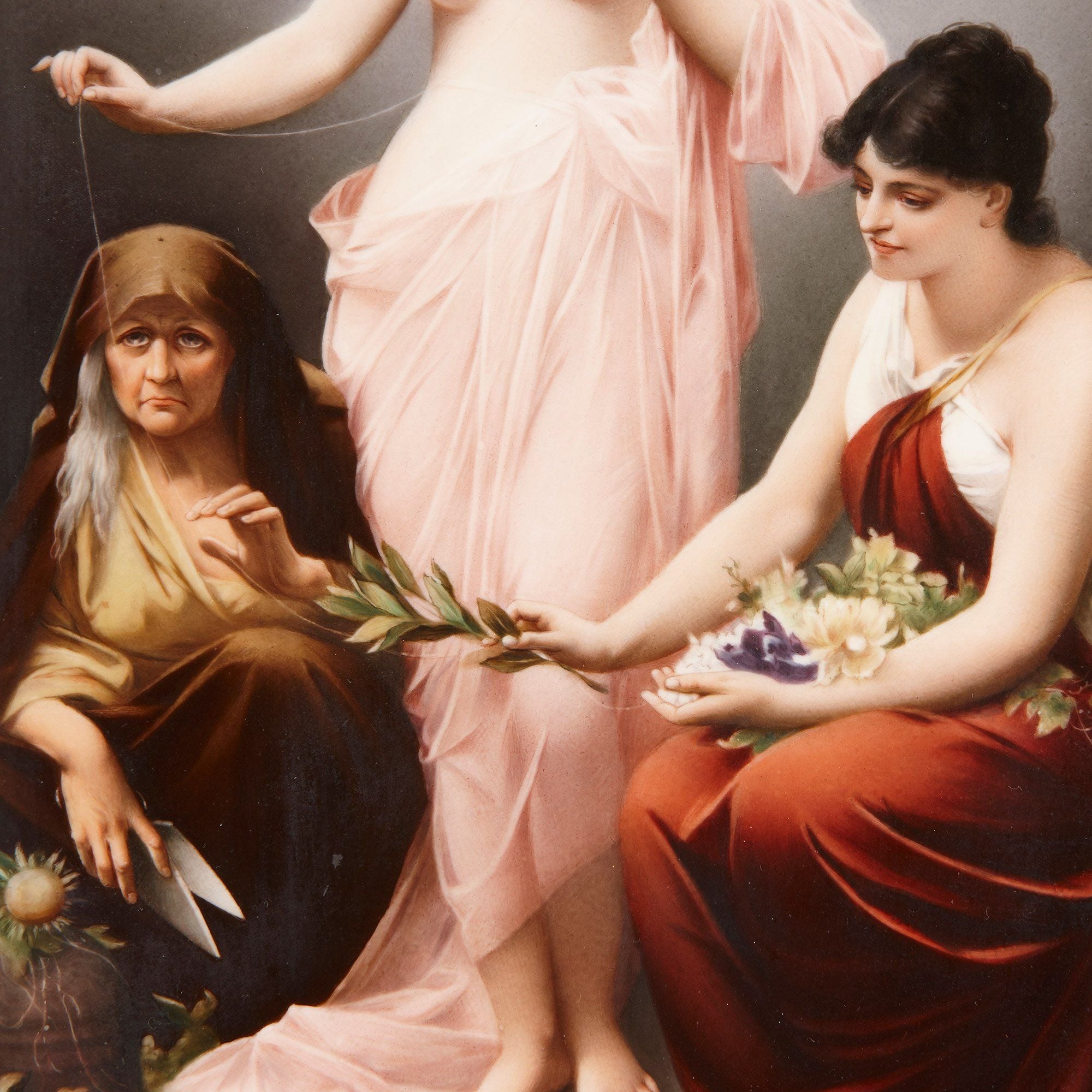 19th Century KPM porcelain plaque of The Three Fates | Mayfair Gallery