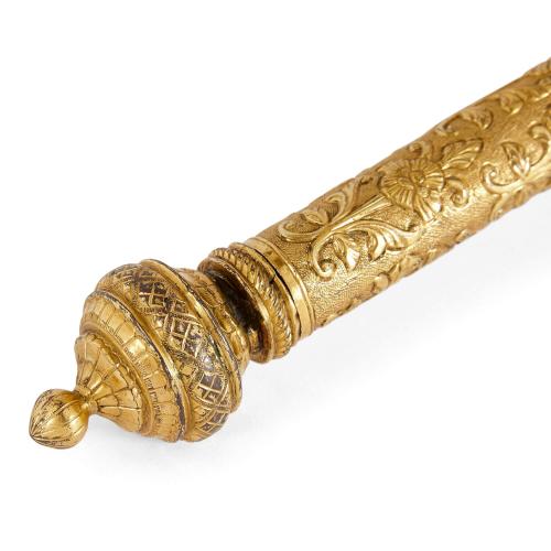 A 19th century gilt saddle axe or Tabarzin from Bikaner, India ...