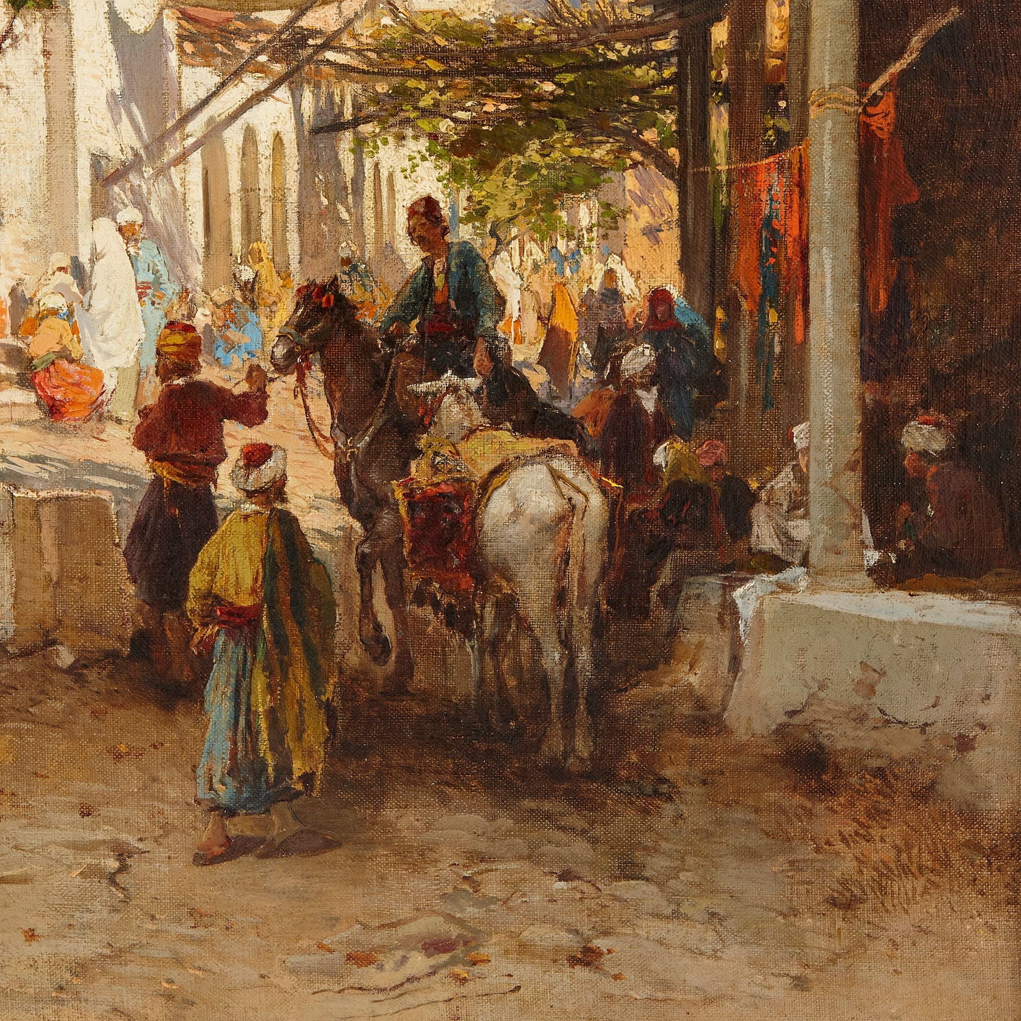 Large Orientalist oil painting of a market scene by Corrodi | Mayfair ...