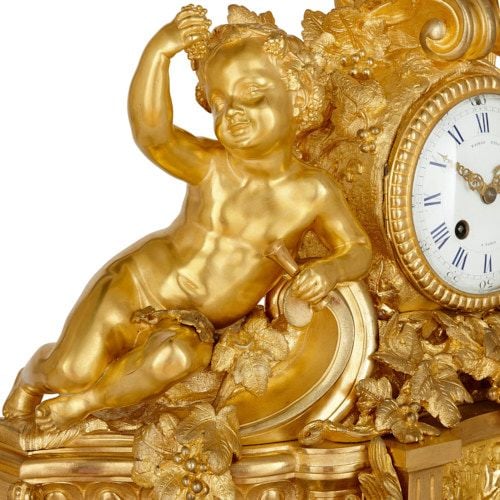 Rococo style ormolu clock set by Picard and Raingo Frères | Mayfair Gallery