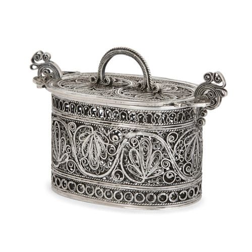 Antique Jewish silver besamim spice box | Mayfair Gallery