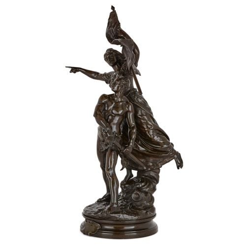 'Pro Patria', large patinated bronze sculpture by Gaudez | Mayfair Gallery