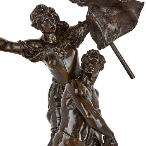'Pro Patria', large patinated bronze sculpture by Gaudez | Mayfair Gallery