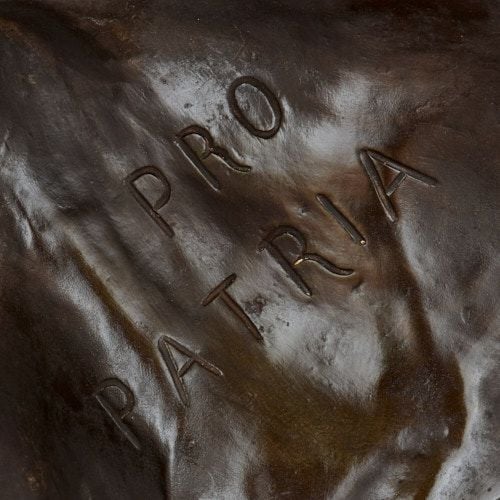 'Pro Patria', large patinated bronze sculpture by Gaudez | Mayfair Gallery