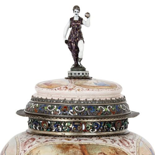 Renaissance style Viennese enamelled silver cup by Böhm | Mayfair Gallery