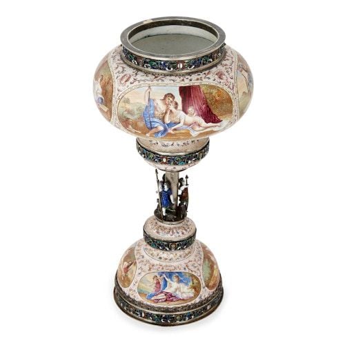 Renaissance style Viennese enamelled silver cup by Böhm | Mayfair Gallery