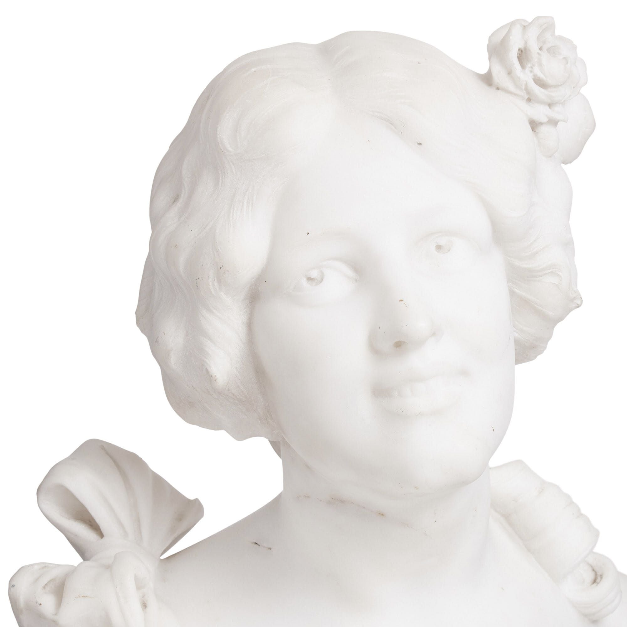 Art Nouveau marble bust of a lady by Pugi | Mayfair Gallery