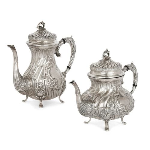 Seven-piece Spanish silver Rococo style tea and coffee set | Mayfair ...