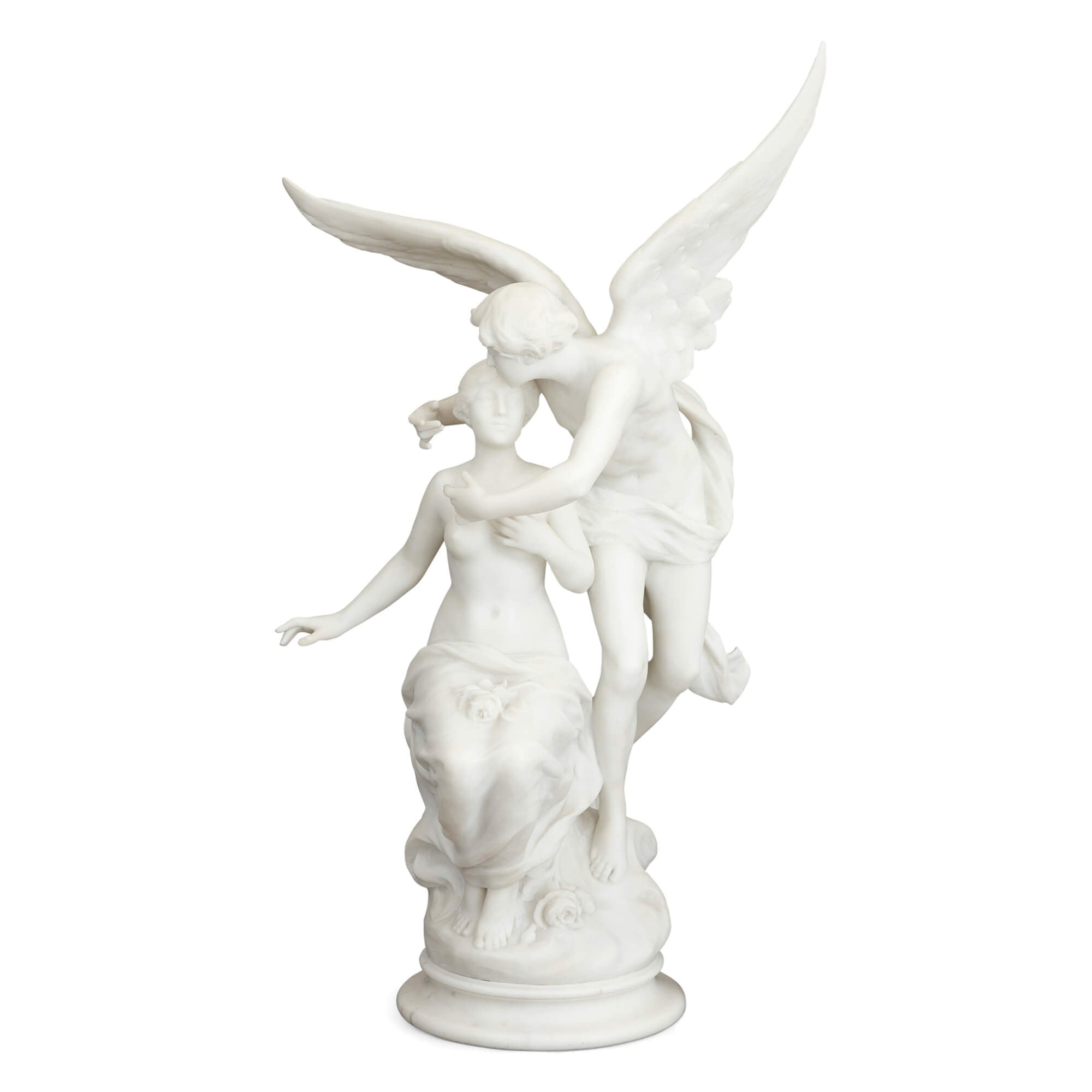 'Cupid and Psyche,' a large French marble sculpture by H. Godet ...