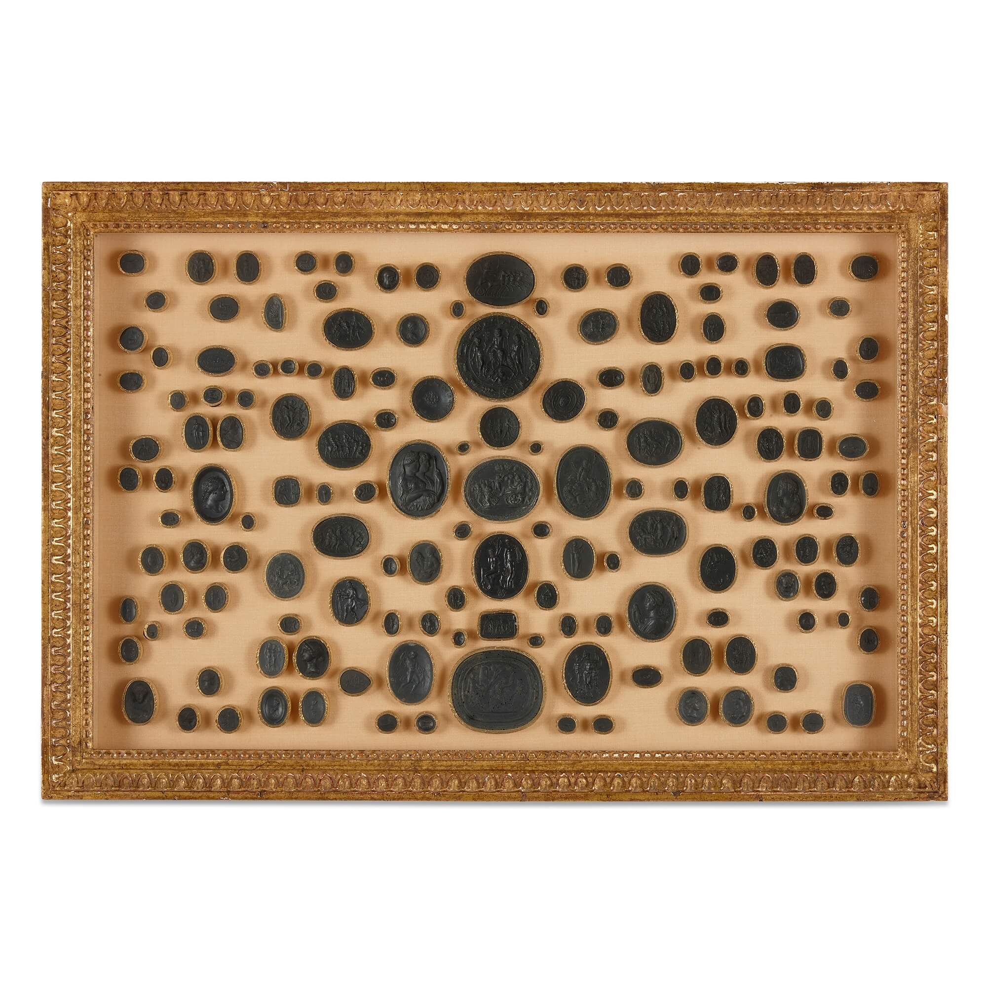 Three framed sets of Italian Classical gilt intaglio molds | Mayfair ...