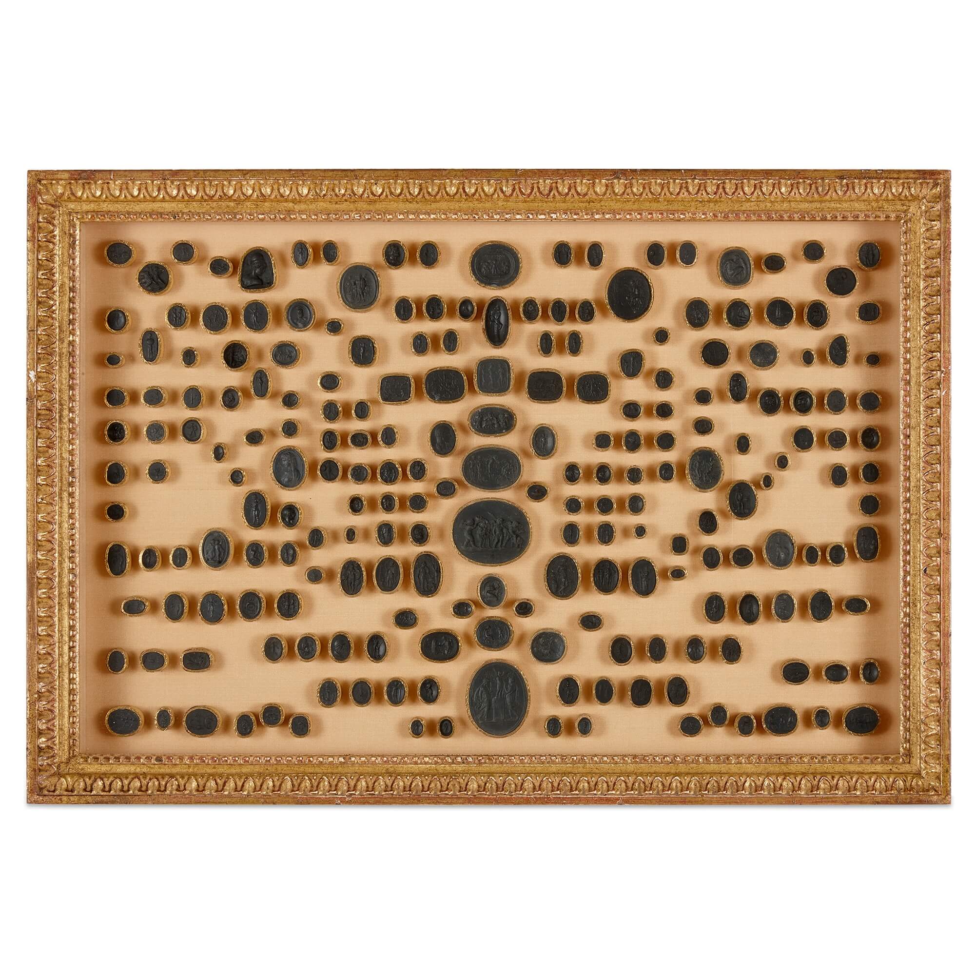 Group of three framed sets of fine Italian intaglio molds | Mayfair Gallery