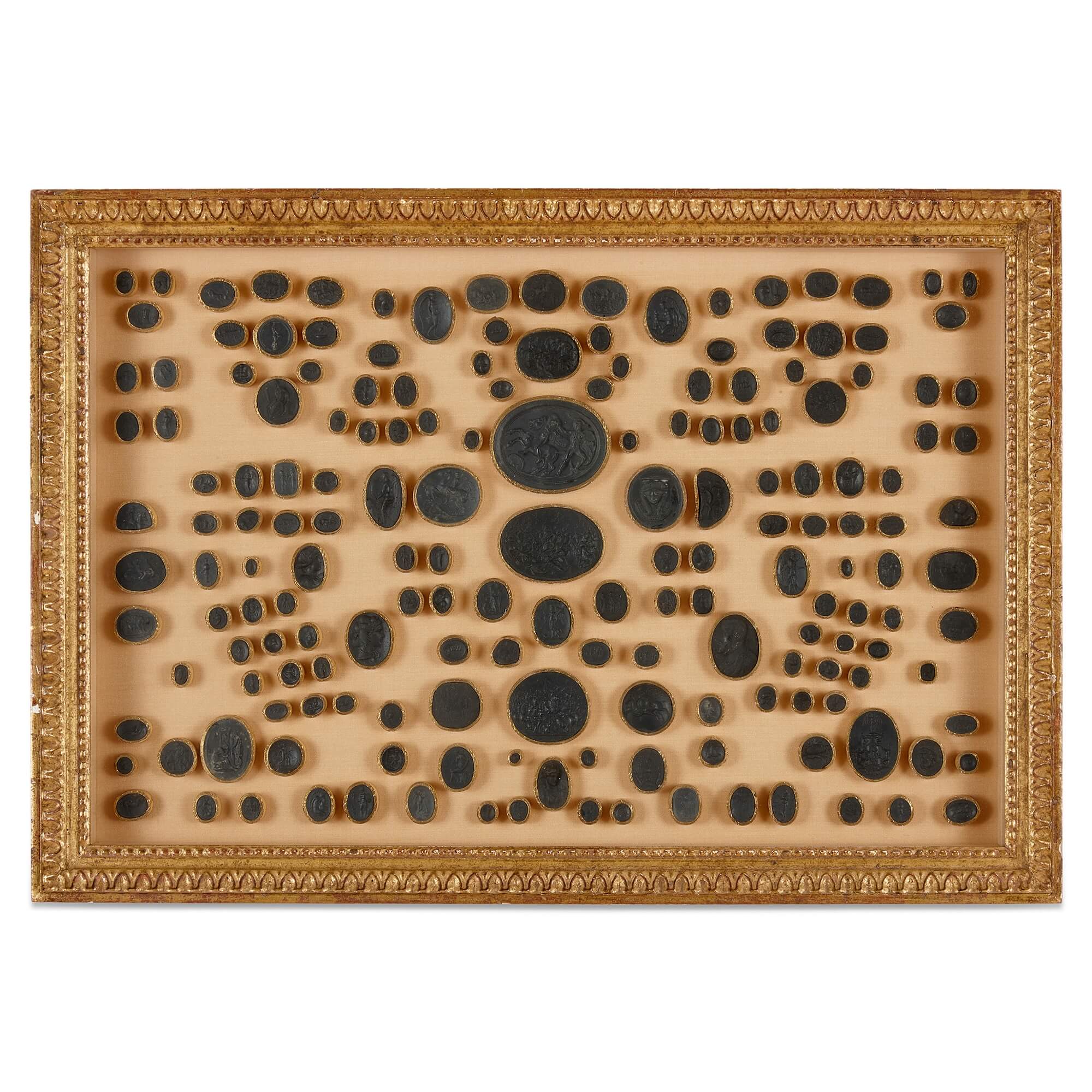 Group of three framed sets of fine Italian intaglio molds | Mayfair Gallery