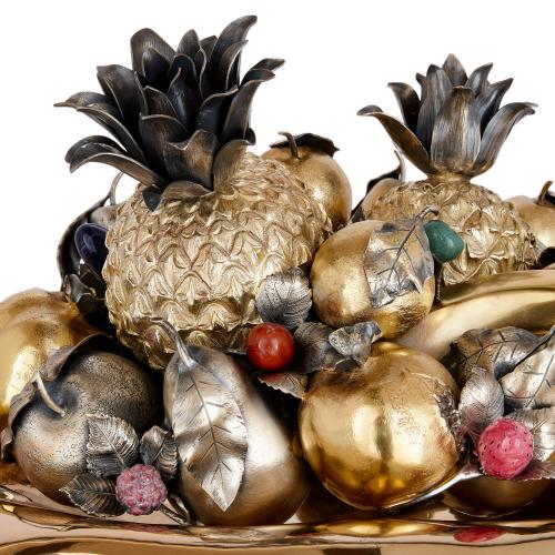 Large Italian silver, silver-gilt, and precious stone centrepiece ...