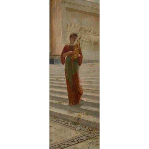 A painting of Sappho by Ettore Forti, Italian, Late 19th Century ...