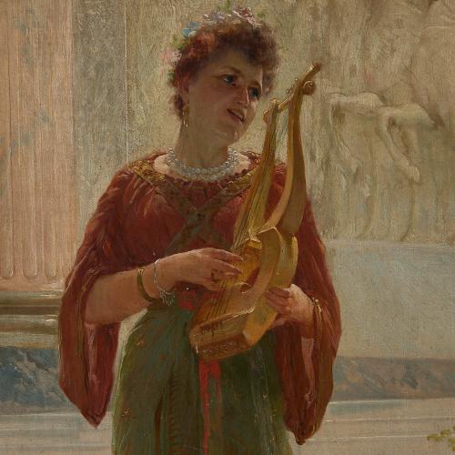 A painting of Sappho by Ettore Forti, Italian, Late 19th Century ...