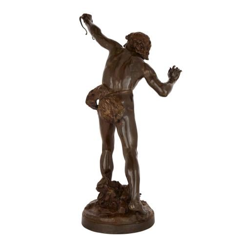 Large patinated bronze sculpture of Actaeon, by Emile Laporte | Mayfair ...