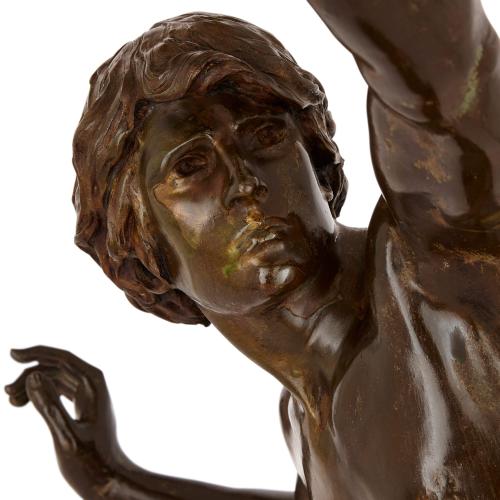 Large patinated bronze sculpture of Actaeon, by Emile Laporte | Mayfair ...
