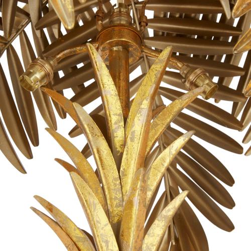 Large brass palm tree floor lamp in the style of Maison Jansen ...