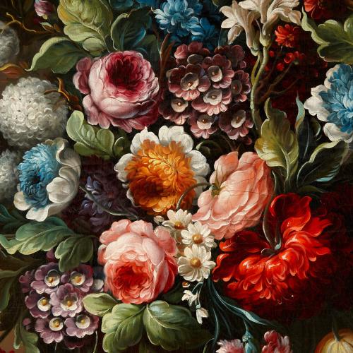 Large pair of Baroque style floral still life oil paintings | Mayfair ...